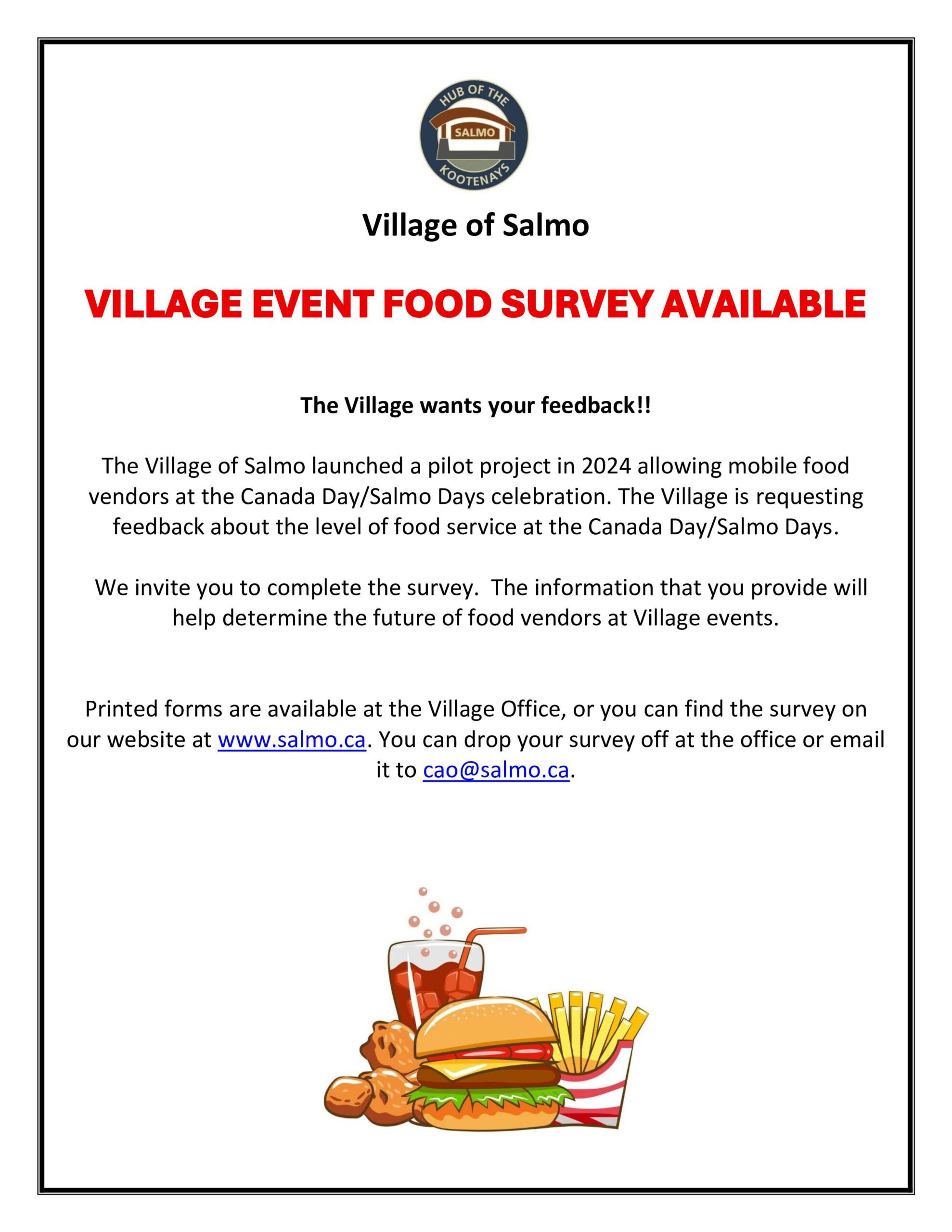 Village Event Food Survey - Village of Salmo