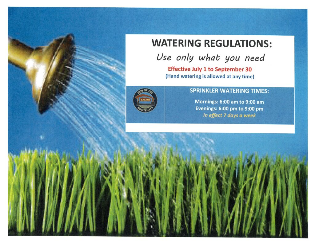 Water Restrictions Starting July 1, 2025 - Village of Salmo